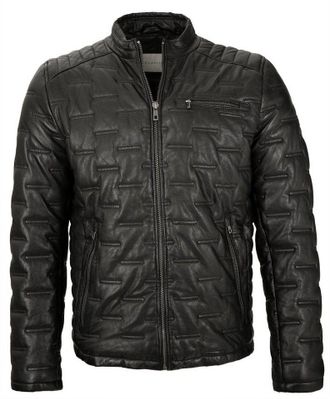 Bugatti Lederjacke Men-102/ BUG Bugatti - Herren Lederjacke Steppjacke Lammnappa schwarz