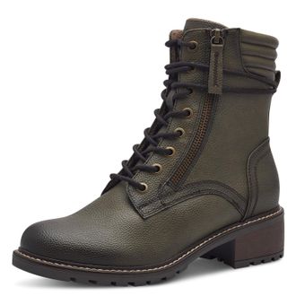 Jana Damen Stiefeletten zum Schnüren mit Blockabsatz Vegan, Grün (Olive), 40 EU