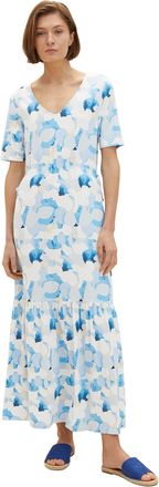 Tom Tailor Damen 1037235 Kleid, 32135 - Blue Shapes Design, 34