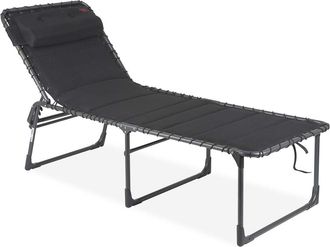 Crespo Sonnenliege Liegestuhl AL364 XL Air Deluxe Camping Garten Liege Alu 140kg schwarz