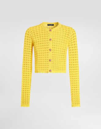 Dolce & Gabbana Cardigan Aus H&auml;kelstrick - Frau Strickwaren Yellow 42