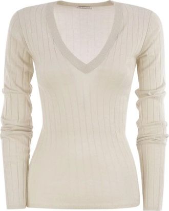 Brunello Cucinelli Femme, Pulls, Beige, Taille: 36 FR Cashmere Tricots
