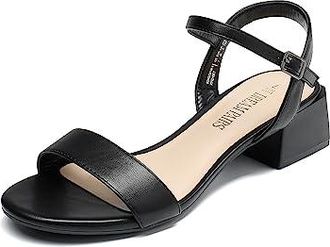 Dream Pairs Sandales &agrave; talons pour femme, Noir PU, 37 EU