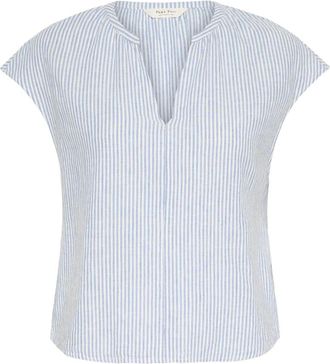 Part Two Femme, Blouses et Chemises, Bleu, Taille: 46 FR Chemisier &agrave; rayures Riviera