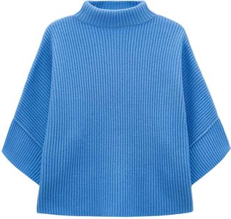 someday Damen Pullover | Verk&uuml;rzter Strickpullover TALJA Loose aus Woll Mix Azure Blue, M