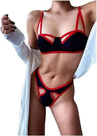 Generic Maillot De Bain Femme Grande Taille- Maillot De Bain Une Pi&egrave;Ce en Dentelle pour Bikini Push-Up Uni Ensemble De Maillots De Bain Rembourr&eacute;S Ensemble Ta