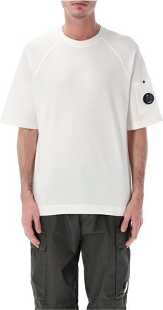 C.P. Company C.p. Company, Homme, Tops, Blanc, Taille: L SweaT-shirt L&eacute;ger en Molleton &agrave; Manches Courtes