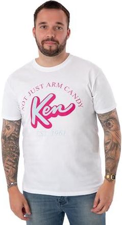 BARBIE Homme T-Shirt Blanc À Manches Courtes | Ken Not Just Arm Candy Classic Color Design | Produits Authentiques du Film Cadeau Confortable Et Élégant pour