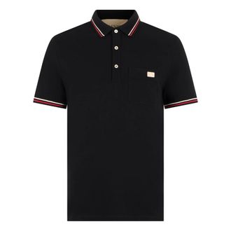 Valentino Garavani Polo-Shirt aus Baumwoll-Piqu&eacute; mit VLogo-Patch - - Tops - Herren - Schwarzk - M