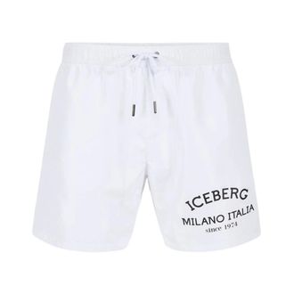 Iceberg Logo Badeshorts - - Swimwear - Herren - Wei&szlig; - 2XL