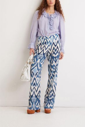 Gerard Darel Pantalon large &agrave; motifs Ikat - ELEONA - Indigo