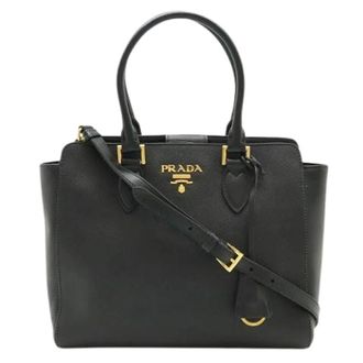 Prada Pre-owned Saffiano Leder 2Way Handtasche - - Pre-owned - Damen - Schwarzk - ONE SIZE