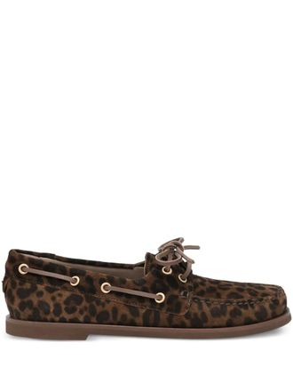 Gianvito Rossi Vand&eacute;e Segelschuhe mit Leoparden-Print - Braun