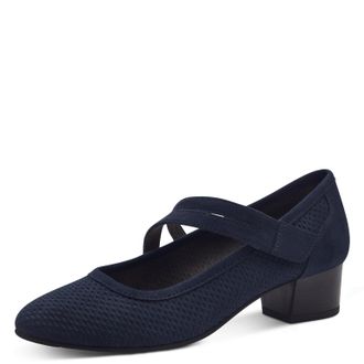 Jana Damen Pumps mit Riemen Kleiner Absatz Vegan, Blau (Ocean), 41 EU