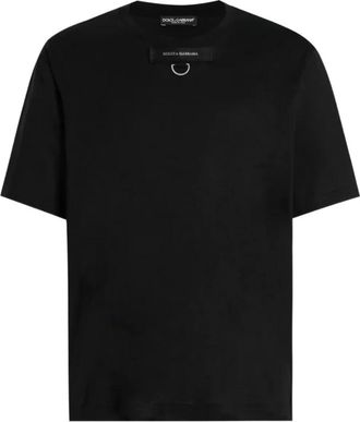 Dolce & Gabbana Homme, Tops, Noir, Taille: L T-shirt &agrave; manches courtes avec logo vertical imprim&eacute;