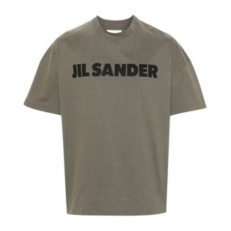 Jil Sander Homme, Tops, Gris, Taille: XL Logo T-Shirt