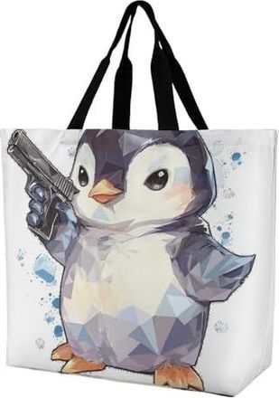 Generic Manchot Sac Fourre Tout L&eacute;ger Tote Bag Pliable Sac Cabas Pour Gym Plage Quotidienne