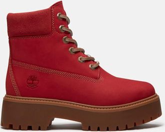 Timberland Wasserdichter Stone Street 6-Inch-Boot mit Plateausohle f&uuml;r Damen in Rot, Damen, Rot, Gr&ouml;&szlig;e