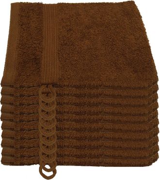 Julie Julsen 10er Pack Waschlappen 29 Farben erhältlich weich und saugstark 500gsm Öko Tex Schokobraun 15 x 21 cm B-Ware