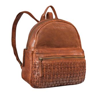 STILORD Wichita Leder Rucksack Damen Klein Geflochten Vintage Daypack Kleiner Cityrucksack Echtleder Frauen Boho Retro - Lederrucksack Weiches Leder, Farbe:al