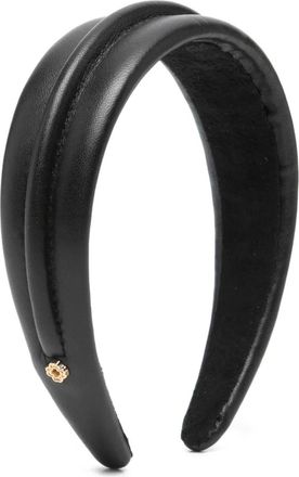 Maje Haarreif aus Leder - Schwarz