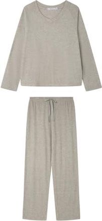 Women'secret Pijama de Manga Larga Pantalón Largo Colección Lifewear Pyjama, Gris mélangé, S Femme