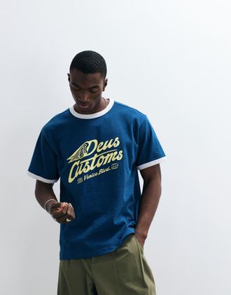 Deus Winglet - T-shirt &agrave; bordures contrastantes - Bleu