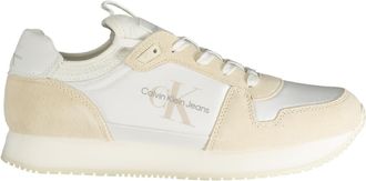Calvin Klein Jeans Herren Runner Sneaker Sock Laceup Nylon-Leather Sportschuhe, Weiß (Bright White/Eggshell), 44