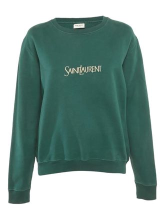 Saint Laurent sweat &agrave; logo imprim&eacute; - Vert