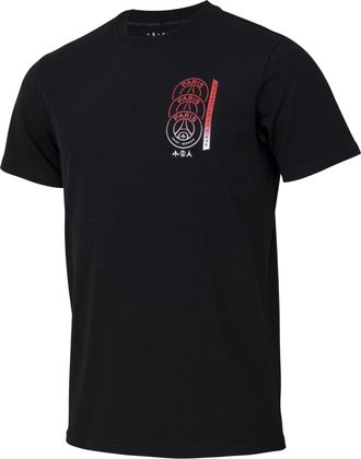 Psg Paris Saint - Germain PSG Multi-Logo-T-Shirt für Herren - Größe XL - Schwarz T-Shirt für Erwachsene - Offizielles PSG-Shirt