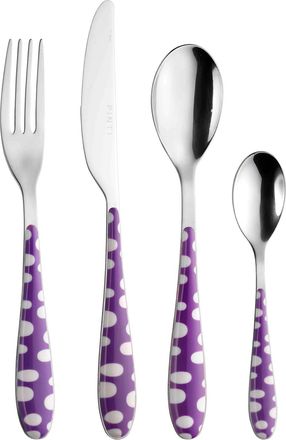 Pintinox Pinti Edelstahl Design-Besteck Bollicine violett 24-tlg