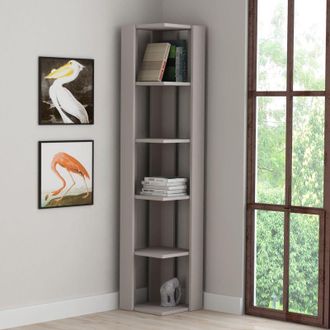 Decortie Decortie Biblioth&egrave;que dangle haute Nati &Eacute;tag&egrave;re moderne gain de place gris moka 161 cm