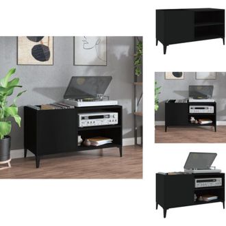 vidaXL Armoire &agrave; disques noir 84,5x38x48 cm bois ding&eacute;nierie - Meuble &Agrave; Disques - Armoire &Agrave; Disques - Rangement Vinyle - &Eacute;tag&egrave;re Disque - Support