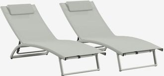 Sklum Sklum - 2er-Pack Dulem Aluminium-Liegeliegen Grün Caqui