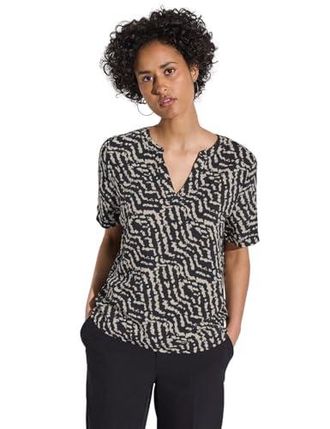 Street One Chemisier imprim&eacute; pour Femme, Noir, 42