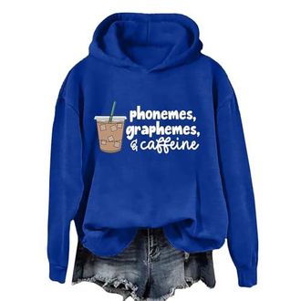 Generic Sweat-shirt surdimensionn&eacute; pour femme - Sweat &agrave; capuche imprim&eacute; - Manches longues - Veste de surv&ecirc;tement 2026 - Automne - Hiver - Manteau long - Pull 