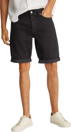 Calvin Klein Herren Slim J30J327514 Shorts mit 5 Taschen, Denim (Denim Black), 38W