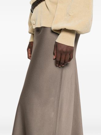 Fabiana Filippi Satin Maxi Skirt - Taupe