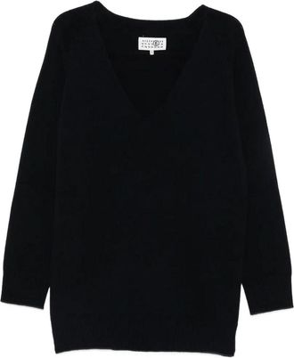 Maison Margiela Pull Col Rond - Bleu Fonc&eacute;