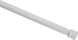 Gardinia Spannstange, Metall-Stange, Ausziehbar, Gardinenstange ohne Bohren und Schrauben, Ø 23/26 mm, Länge 130-220 cm, Weiß