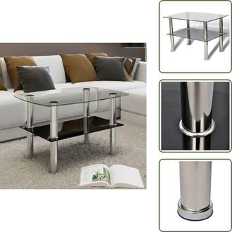 vidaXL Couchtisch mit Ablage Glas - Couchtisch - Glastisch - Wohnzimmerschmuck - Sideboard - Esszimmertisch