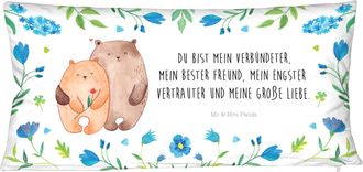 Mr. & Mrs. Panda Kopfkissen B&auml;ren Liebe - Geschenk, Hochzeitstag, Kuscheln, Freundin, Partnerkissen, Blume, Kissen, B&auml;r, Partner-Kuschelkissen, Verknallt, Verheiratet,