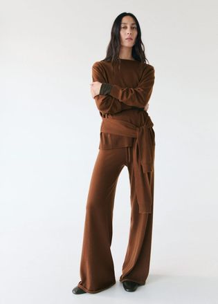 Mango Pullover aus Wollmischung mit Knotendetail karamell - Damen - XS - MANGO