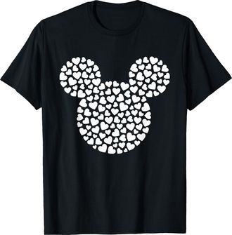 Disney Mickey Mouse Icon Filled with Hearts T-Shirt