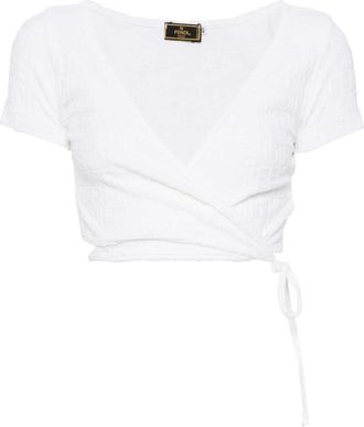 Fendi 1990-2000s T-Shirt im Wickelstil - Weiß