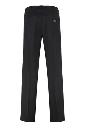 Prada Mens Virgin Wool Trousers Black Chinos