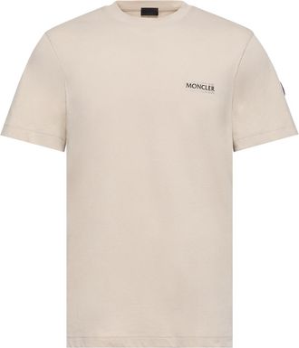 Moncler Moncler Logo Cotton Jersey T-shirt, Men, Beige, Size: 3xl