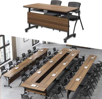 Generic Klapptisch, Klappbarer Konferenztisch, Moderner Mobiler Besprechungstisch mit Ger&auml;uschlosen Rollen, Mobiler Schulungstisch f&uuml;r Schulungsr&auml;ume, Rollbar
