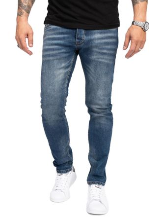 Rock Creek Designer Herren Jeans Hose Stretch Jeanshose Basic Slim Fit Jeans Hosen Denim Used Look Destroyed Herrenhose Elegant RC-2166 Blau W29 L32