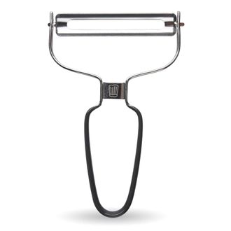 Fackelmann Chefkoch extra breiter Ziehsch&auml;ler- 150x102x11mm Funktionsteil - F&uuml;r gro&szlig;es Gem&uuml;se mit harter Schale wie K&uuml;rbis & Kohlrabi - Anti-Rutsch Griff - Grau/